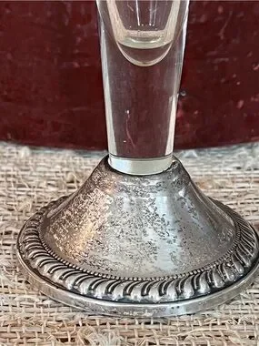 Duchin | Accents | Vintage Sterling Silver Etched Crystal Bud Vase ...